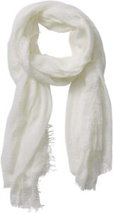 guiyal cotton blend crinkle vintage soft scarf with fringed edges,linen scarf,shawl,travel scarf，white scarf