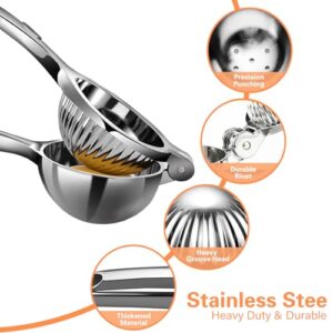 Lemon Juicer, Heavy Duty Lemon Squeezer, Stainless Steel Lime Squeezer Manual Citrus Press Orange Juicer Handheld, Hand Press Fruit Juicer Exprimidor De Limones for Lemon