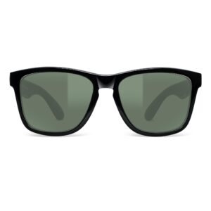 BNUS Glass Lens Polarized Sunglasses (Glass Lens, Black Frame/G-15 Polarized)