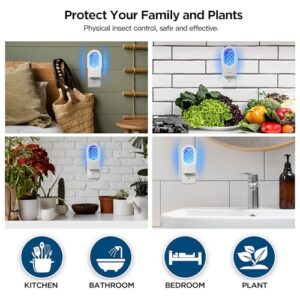 Fruit Fly Traps/Gnat Traps for Indoors(2 Devices+6 Refills), 2-in-1 UV＆Blue Light Plug-in Bug Trap, NAT Killer, Flying Insect Catcher Sticky Trap for Home House Fruit Flies, Moths, Mosquitoes, Fungus