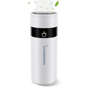 tower humidifiers for large room 1000 sq ft,hioo 18l 4.76gal ultrasonic topfill cool mist air humidifier with 360° nozzle for baby plant yoga home office bedroom greenhouse warehouse