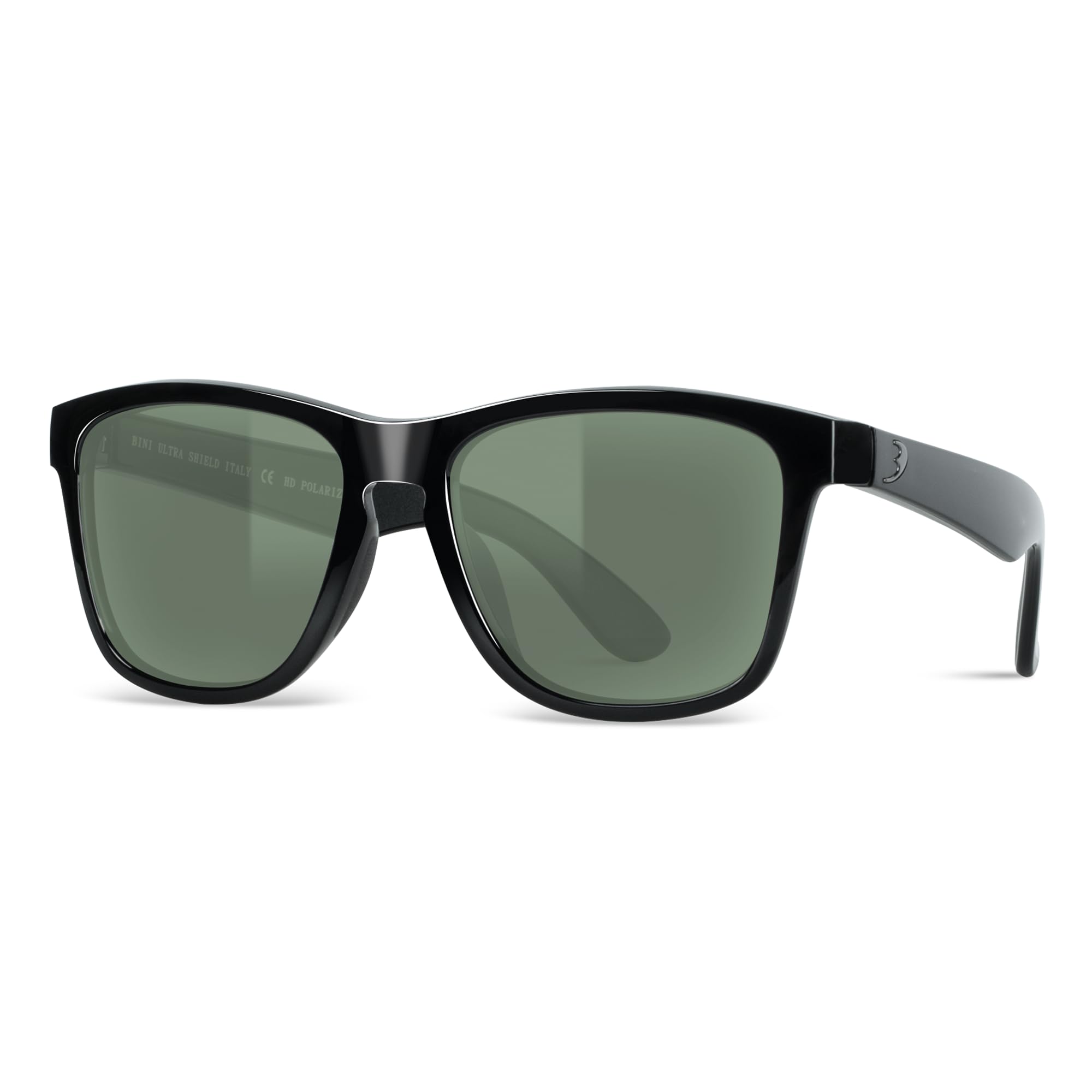 BNUS Glass Lens Polarized Sunglasses (Glass Lens, Black Frame/G-15 Polarized)