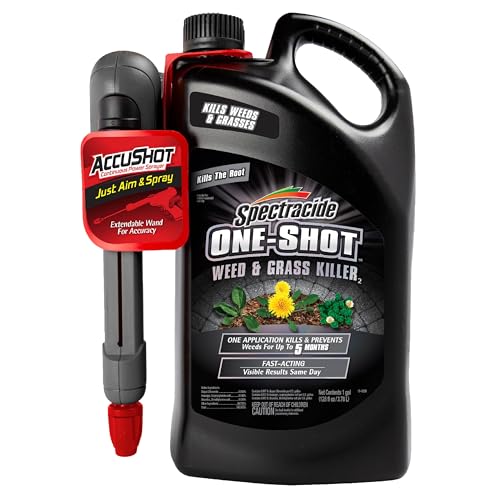 Spectracide One-Shot Weed & Grass Killer with AccuShot Sprayer, 1 Gallon, One Application Kills and Prevents Weeds for up to 5 Months