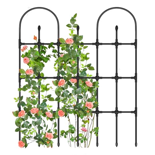 MQHUAYU Garden Trellis for Climbing Plants Outdoor, 47.2" H*38.2" W Rustproof Sturdy Garden Arch Trellis for Potted Climbing Cucumber Tomato Rose Vegetable Flower Plant Trellises(120cm)