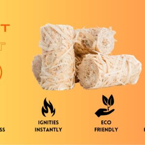 OOFT Natural Firelighters - Ignite Instantly and Odourless - Perfect for use with Pizza Ovens, Barebeques, Wood Burning Stoves, Open Fires and Camp Fires - Box of 25