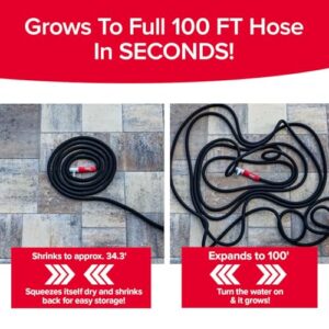 Pocket Hose Silver Bullet 2.0 Expandable Garden Hose 100-FT with Turbo Shot Nozzle, AS-SEEN-ON-TV, Lead-Free, Solid Aluminum Connectors, Easy On/Off Valve, Kink-Free, Leak-Proof