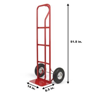 Simpli-Magic Steel Pneumatic Hand Truck Dolly - 600-Lb. Capacity, 10in. Tires, Premium American Red Finish