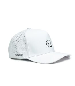 birdskie golf hat snapback, breathable, quick drying, high performance, the swagger golf cap white