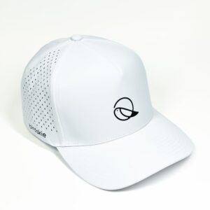 birdskie Golf Hat Snapback, Breathable, Quick Drying, High Performance, The Swagger Golf Cap White