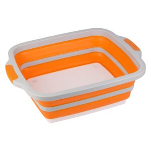 large 4.22 gal / 16l collapsible cutting board with container, foldable bbq prep tub, sapce saving dish basin for kitchen, camping, picnic, vegetable and fruit