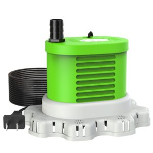 agiiman pool cover pump above ground - 850 gph submersible water pump for pool draining, portable small sump pumps with 16' drainage hose and 25' power cord, 3 adapters, green