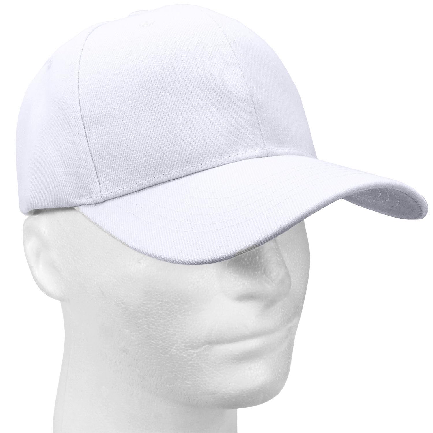 Gelante Bulk Plain Blank Baseball Caps Adjustable Back Strap. 001-White-144PC