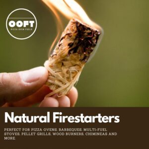 OOFT Natural Firelighters - Ignite Instantly and Odourless - Perfect for use with Pizza Ovens, Barebeques, Wood Burning Stoves, Open Fires and Camp Fires - Box of 25