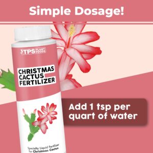 Christmas Cactus Fertilizer for All Christmas Cacti and Schlumbergera Cacti, Liquid Plant Food 8 oz (250mL)