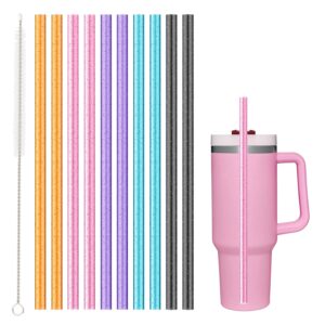 replacement straw for stanley|simple modern|owala 40 oz 30 oz cup tumbler, 10 pack 12.13-in long reusable straw with cleaning brush, color, dishwasher safe, plastic straw for stanley cup accessories