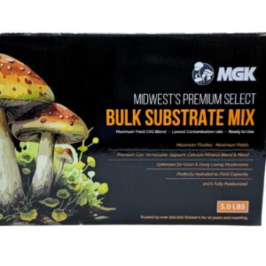 Myco Labs Premium Bulk Mushroom Substrate Mix | Fully Pastuerized | Maximum Yield | for Dung & Grain Loving Mushrooms (5 LBS)