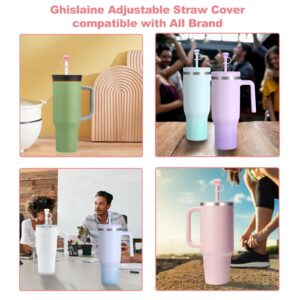 Ghislaine Adjustable Straw Cover Cap for Stanley, Simple Modern, Yeti, Owala, Hydro Flask And All Brand Tumbler 6 to 10mm Straws Tips Lids, Silicone Straw Topper Dust-Proof Stanley Cup Accessories