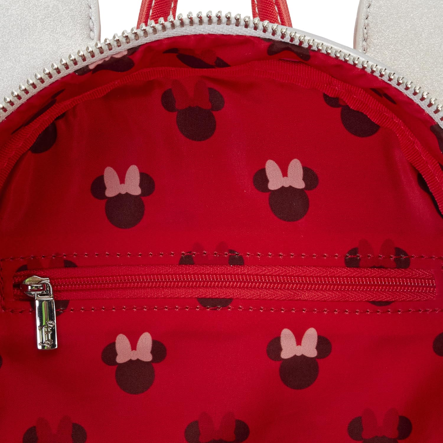 Loungefly Disney Minnie Mouse Red and Silver Womens Double Strap Shoulder Bag Purse