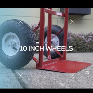 Simpli-Magic Steel Pneumatic Hand Truck Dolly - 600-Lb. Capacity, 10in. Tires, Premium American Red Finish