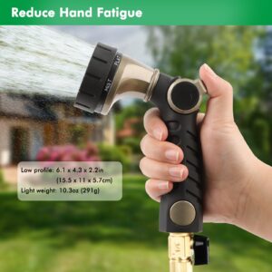 RESTMO Garden Hose Nozzle, Heavy Duty Metal Water Hose Sprayer with 7 Watering Patterns, Thumb Control, On Off Valve, High Pressure Nozzle Sprayer for Watering Plants, Car and Pet Washing