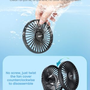 EasyAcc Portable Fan for Travel,Rechargeable Handheld Fan, 5 Speed Ultra Quiet [18H Max Cooling Time] with Backup Power Digital Display Lanyard Neck Foldable Personal Fan Hot Flashes Gift Outdoor