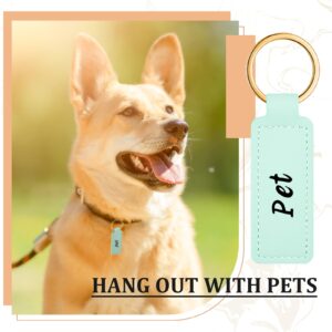 Wavyknot 48 Pcs Leather Keychains Blank Bulk PU Leather Sublimation Key Chains Gift Birthday Halloween(Bright Color)