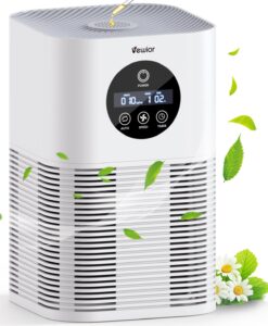 air purifiers for home large room up to 600 ft², vewior h13 true hepa air purifiers for pets hair, dander, smoke, pollen, 3 fan speeds, 6 timer air cleaner