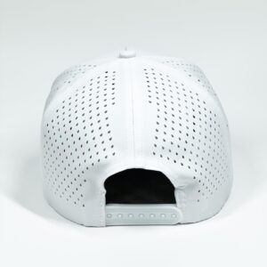 birdskie Golf Hat Snapback, Breathable, Quick Drying, High Performance, The Swagger Golf Cap White