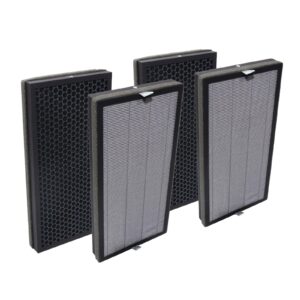 pureburg kf310 replacecment filter set compatible with kenmore smart 1500e series pm3020 air purifier,2 set (4 filters) h13 hepa activated carbon 3-stage filtration