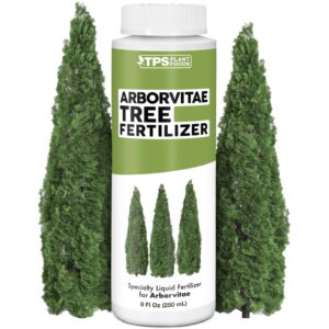 arborvitae tree fertilizer for all arborvitaes, evergreen shrubs and thuja trees, liquid plant food 8 oz (250ml)