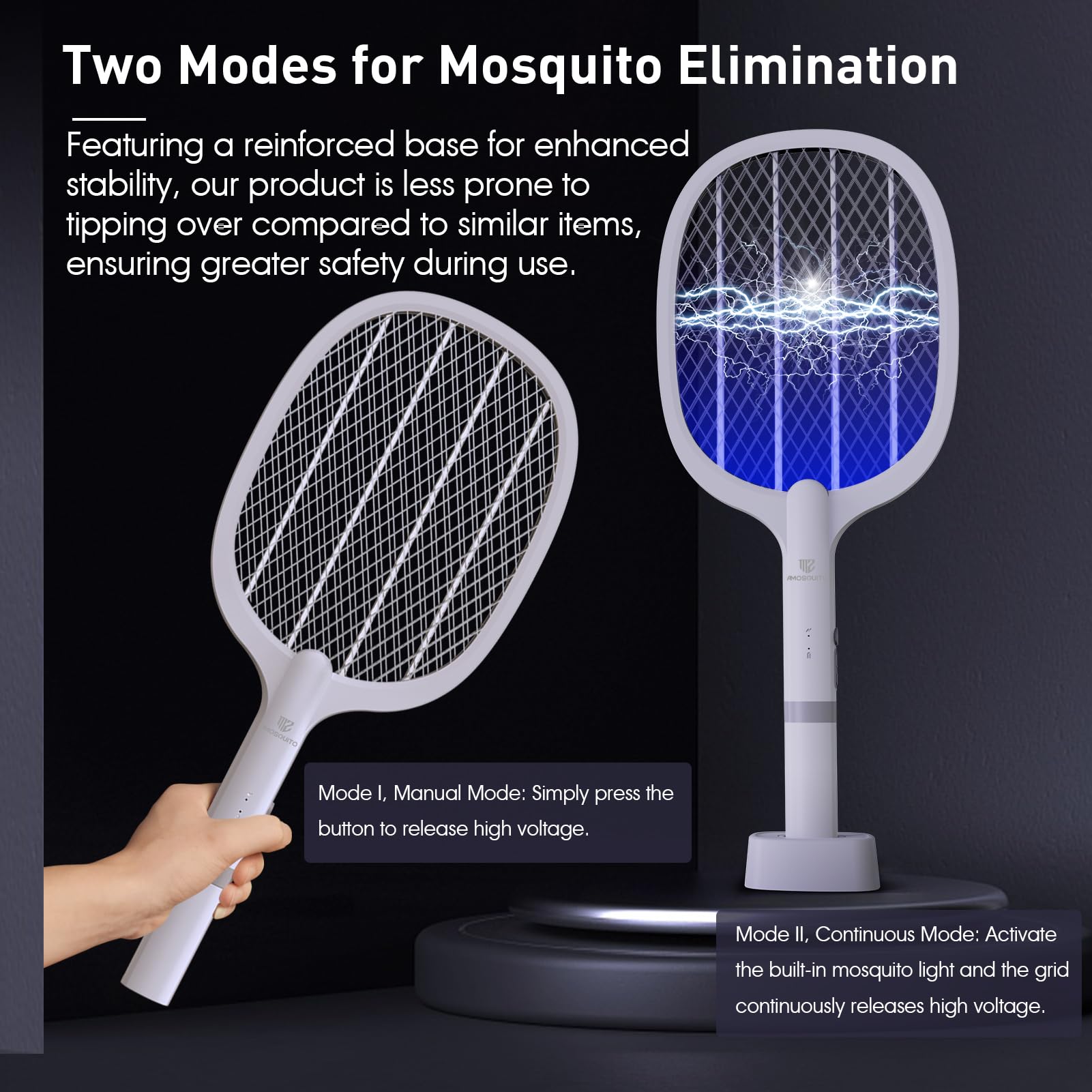 Bug Zapper Racket, Electric Fly Swatter Rechargeable Mosquito Zapper for Indoor and Outdoor - 2000mAh (1 Pack, 2000 mAh)