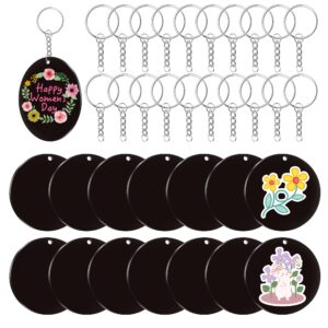 acrylic keychain blanks senbota 240 pcs black keychain tags kit including 80 pcs 2 inch black acrylic blanks 80 pcs keychain rings and 80 pcs jump rings for diy keychain projects and vinyl crafts