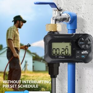 HOMENOTE Sprinkler Timer, Water Timer for Garden Hose, Programmable Irrigation Timer with Brass Swivel, Garden Hose Timer for Automatic Irrigation with Rain Delay/Manual Mode, IP65 Waterproof