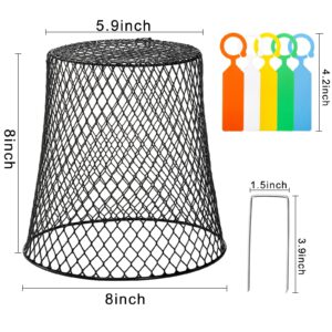 SOUJOY 10 Pieces Chicken Wire Plant Covers, Garden Cloche with 30 Garden Stakes and 20 Waterproof Labels, Metal Cage Protector Basket for Keeping Bunnies Chicken Squirrels Birds Out