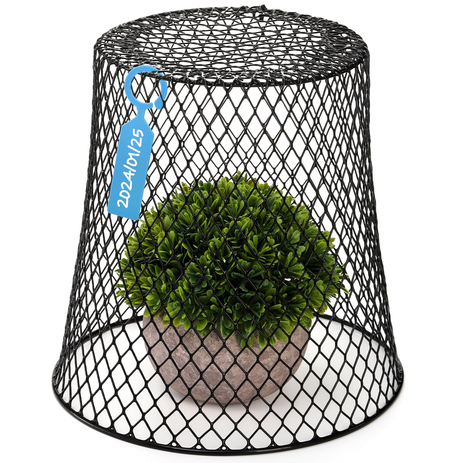 SOUJOY 10 Pieces Chicken Wire Plant Covers, Garden Cloche with 30 Garden Stakes and 20 Waterproof Labels, Metal Cage Protector Basket for Keeping Bunnies Chicken Squirrels Birds Out