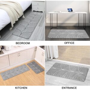 Rmaytiked 2 PCS Kitchen Mats for Floor Kitchen Rugs Cushioned Anti-Fatigue Non-Skid Waterproof Rug Standing and Comfort Desk/Floor Mat for Kitchen, Floor, Office, Sink, Laundry Black 0.4 inch