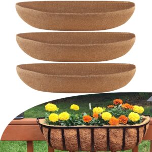 sinimaka coco liners for planters 30 inch, 3 pack trough window box liners, coconut fiber liners for planters flower baskets garden outdoor plants