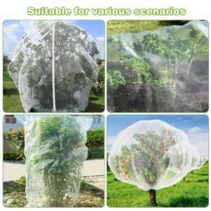 7.8 x 7.8 ft Large Fruits Tree Netting Cover with Zipper and Drawstring,Garden Insect Netting Plant Cover Transparent Bird Plant Barrier Flower Fruits Mesh Screen for Preventing Deer Squirrel Bug