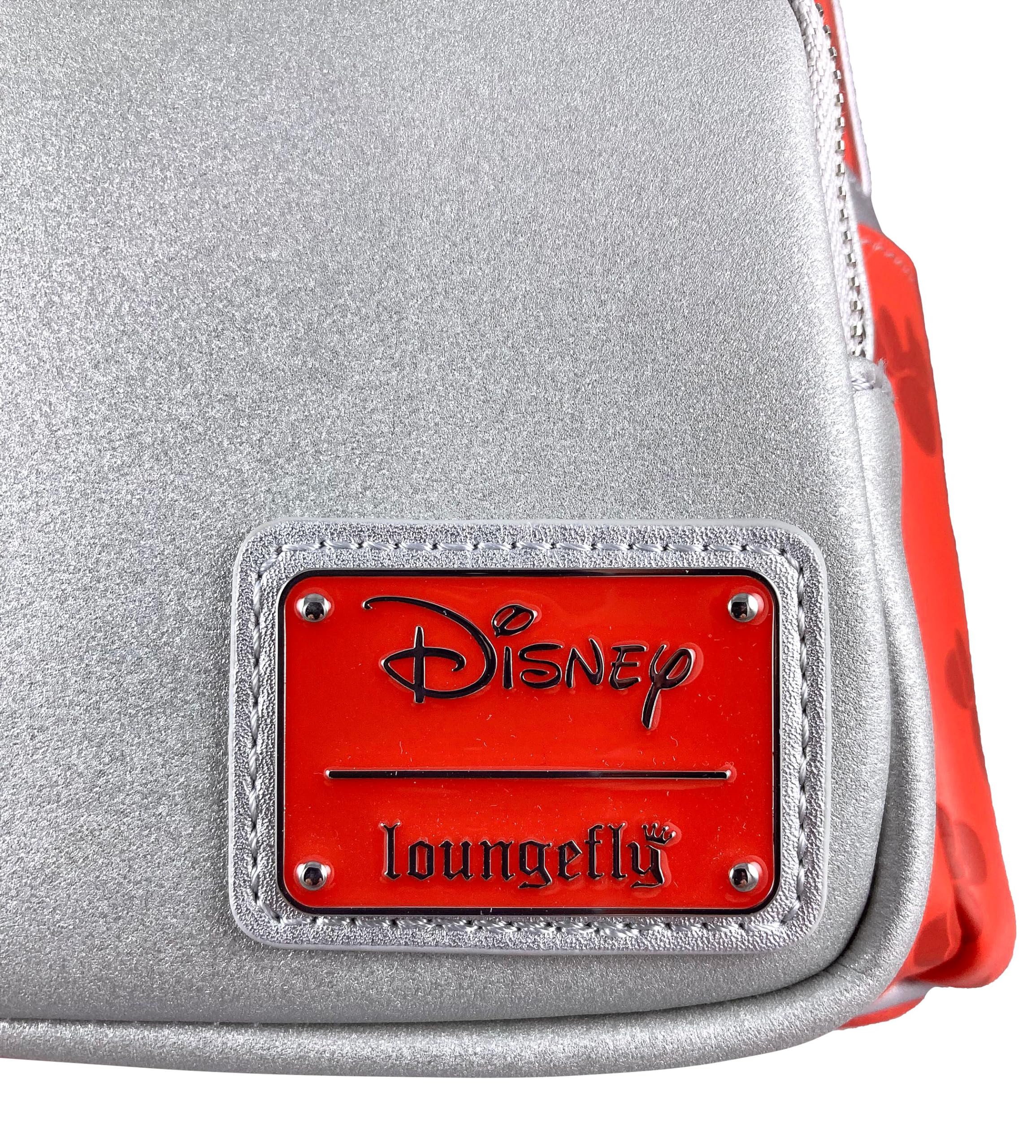 Loungefly Disney Minnie Mouse Red and Silver Womens Double Strap Shoulder Bag Purse