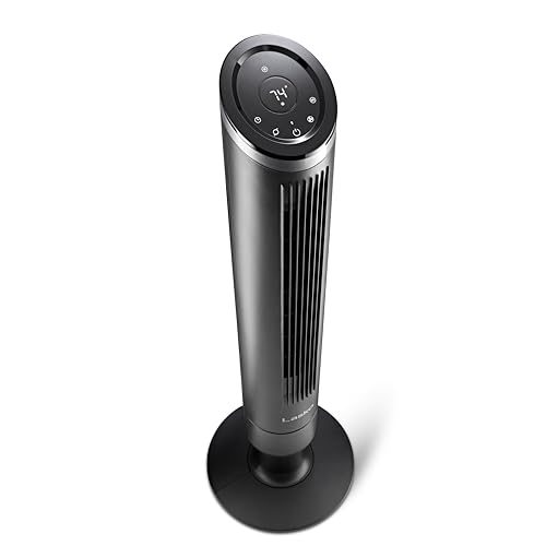 Lasko Apex 42" Tower Fans for Home, 29 ft/s Airflow, Quiet 28 dB on Low, 90° Oscillation, 12 Hour Timer, Air Filter for Hair & Dust, Remote Control, Black, RST200