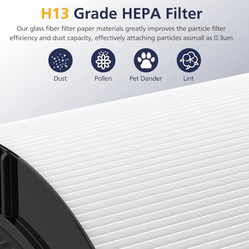 2-IN-1 Filter Replacement Filter for Dyson TP06 HP10 TP07 HP06 TP04 PH01 HP09 TP10 TP09 HP07 Air Purifier 360° Combi Glass Pure Cool Hot Humidify Fan, Upgrade 2-IN-1 HEPA + Carbon Filter, 1-Pack