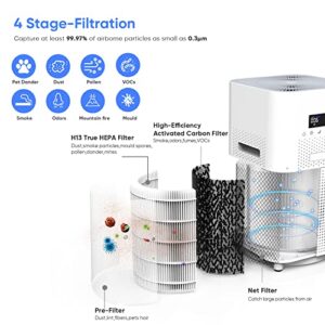 Air Purifiers for Home Large Room,Air Purifiers Up to 1830 Sqft, H13 True HEPA Air Purifiers Filter for Bedroom,24dB Sleep Mode