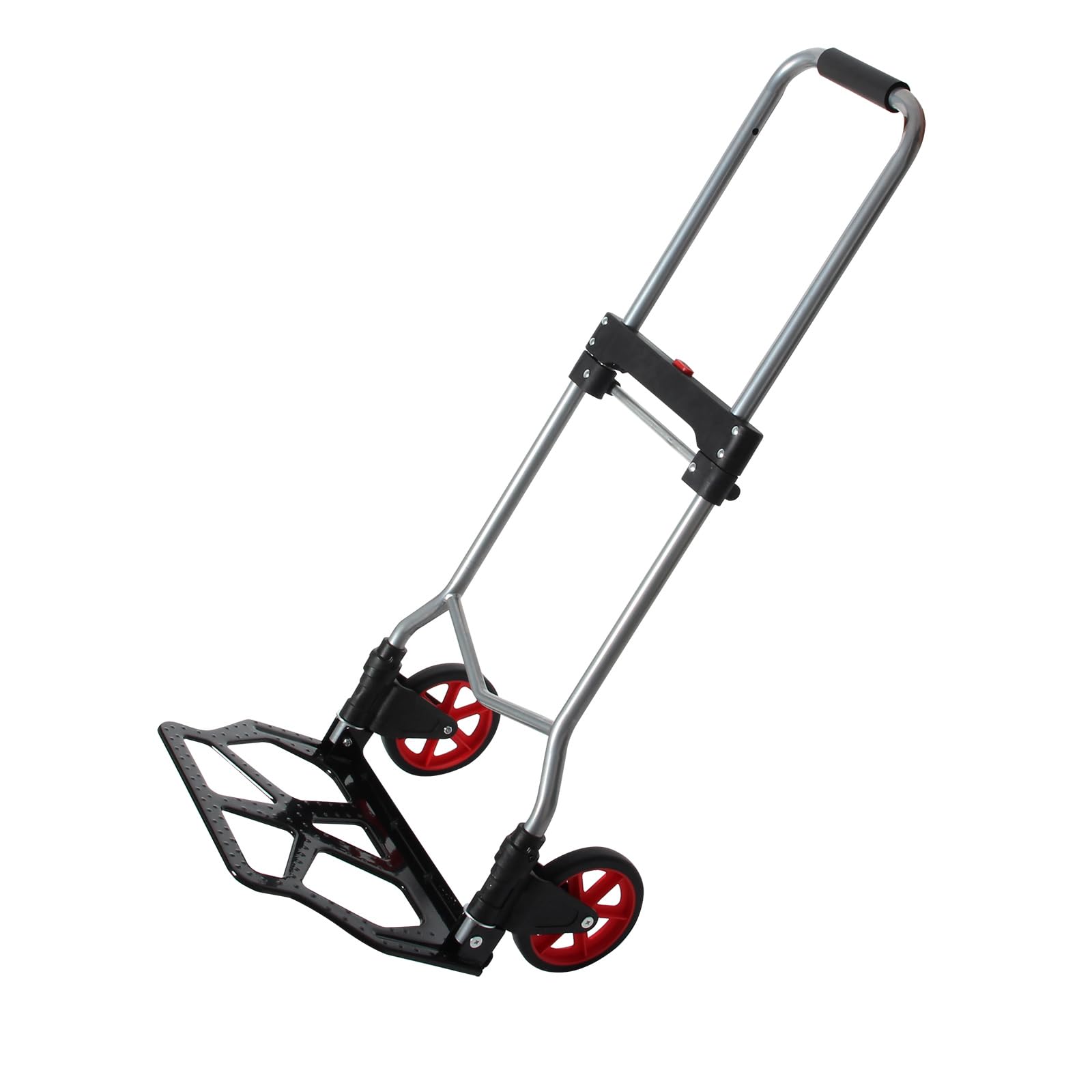 LEADALLWAY 240lbs Capacity Dolly Cart with Rope,Steel Portable Cart Telescoping Handle and Two 6" Nylon+Rubber Wheels