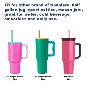 YOUCOX 10 Pack Replacement Straw for Stanley 40 oz 30 oz Cup Tumbler with handle, Color Glitter Reusable Straws with Cleaning Brush for Stanley Adventure Travel Tumbler Accessories, Dishwasher Safe