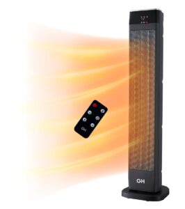 good housekeeping's digital 30" oscillating ceramic tower room space heater with remote control