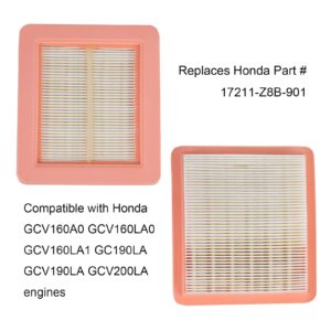 Ceukius 4 Pack 17211-Z8B-901 Air Filter for Honda GCV160LAO GCV190LA Engines, Fits Honda HRR216 HRB216 HRB217 HRC216 HRS216 HRT216 HRX217 HRZ216 Lawn Mower