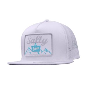 salty rodeo icy og hat- tall crown white yupoong snapback western wear snapback - one size fits most