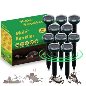 10pk mole upgrade solar repellent outdoor for lawns gopher repellent ultrasonic powered mole repellent deterrent snake repeller mole repellent lawns yard garden