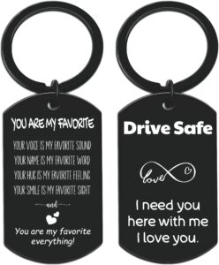 homevage anniversary, birthday gifts, valentines day gifts for him, men, man - you are my favorite & drive safe keychain - i love you gift husband, unique & funny gift