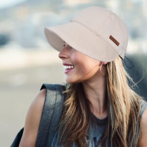 Women Cotton Spring Baseball Cap - Cotton Golf Sun Hat for Spring Summer Outdoor Beige